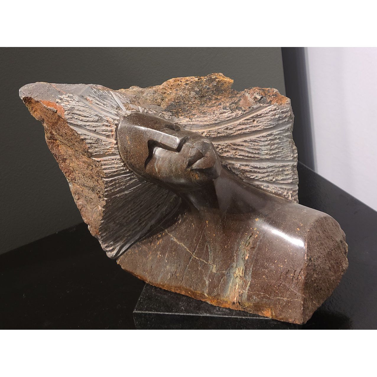 Patrick Sephani, Stone Sculpture, "Thinker" | Chali-Rosso Art Gallery